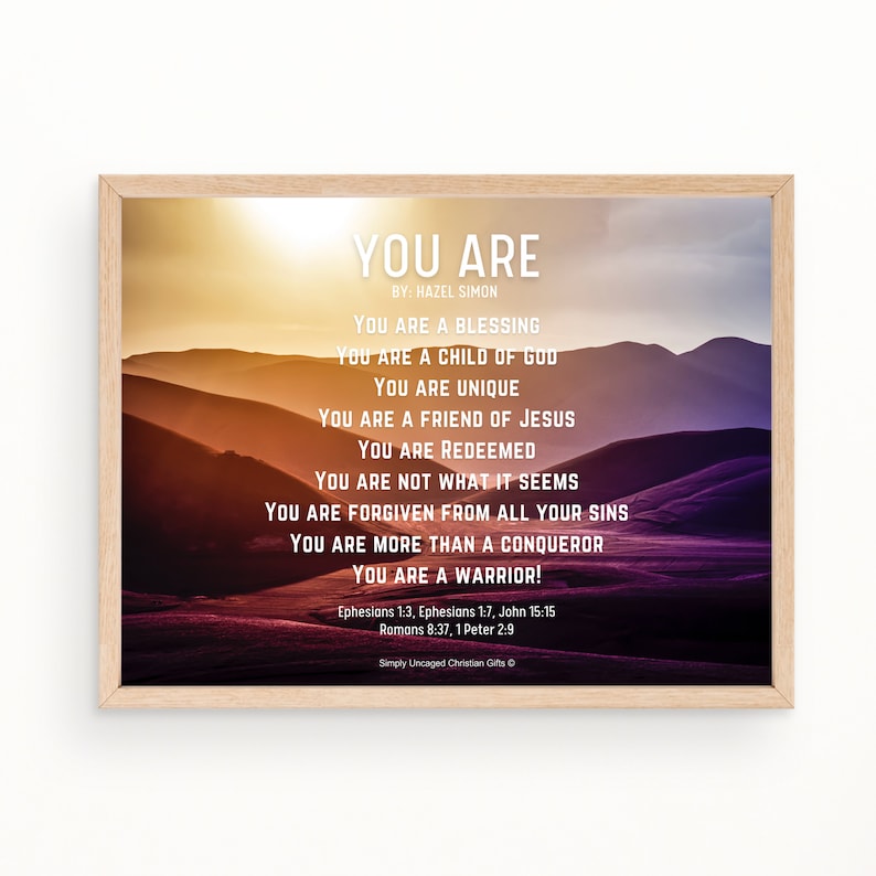 You Are Christian Inspirational Poem With Bible Verses - Etsy