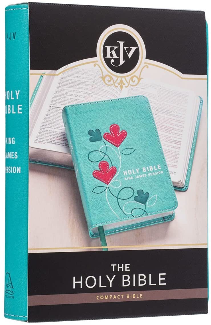 Personalized KJV Turquoise Faux Leather COMPACT Bible Custom Made Gift ...