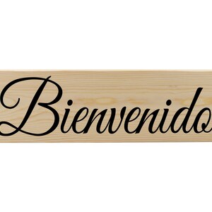 Bienvenido Spanish Welcome Sign Wood Hanging Front Door Home Decor ...