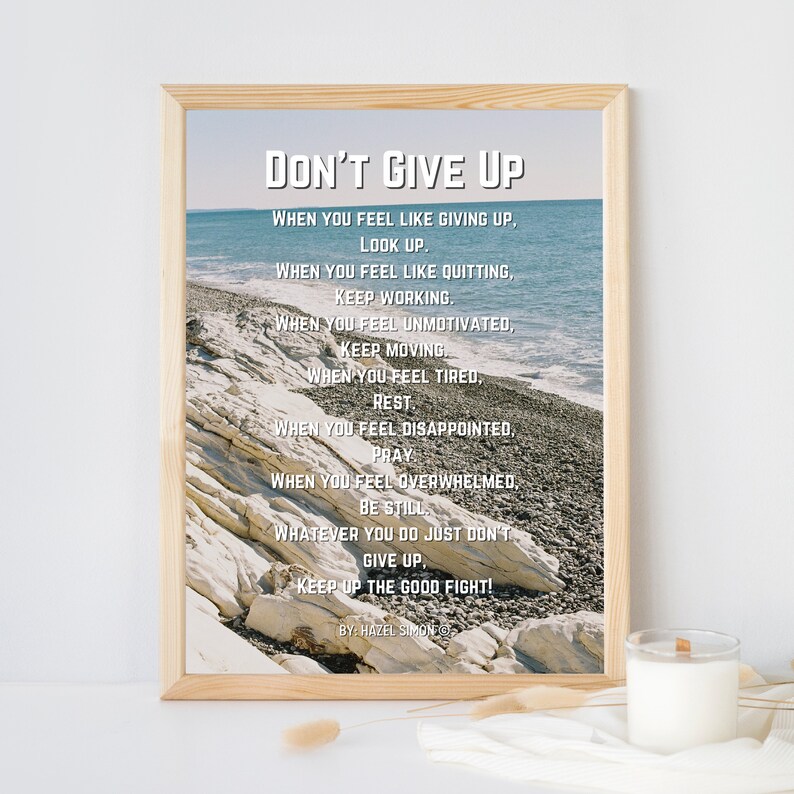Don't Give up Poem Christian Inspirational Printable Poem - Etsy