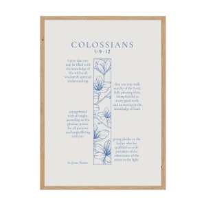 Christian Bible Verse Colossians 1:9-12, Minimal, Printable, Wall Decor ...