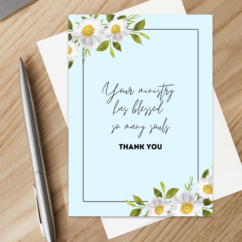 Ministry Appreciation Card for Pastor, Minister, Church Staff ...
