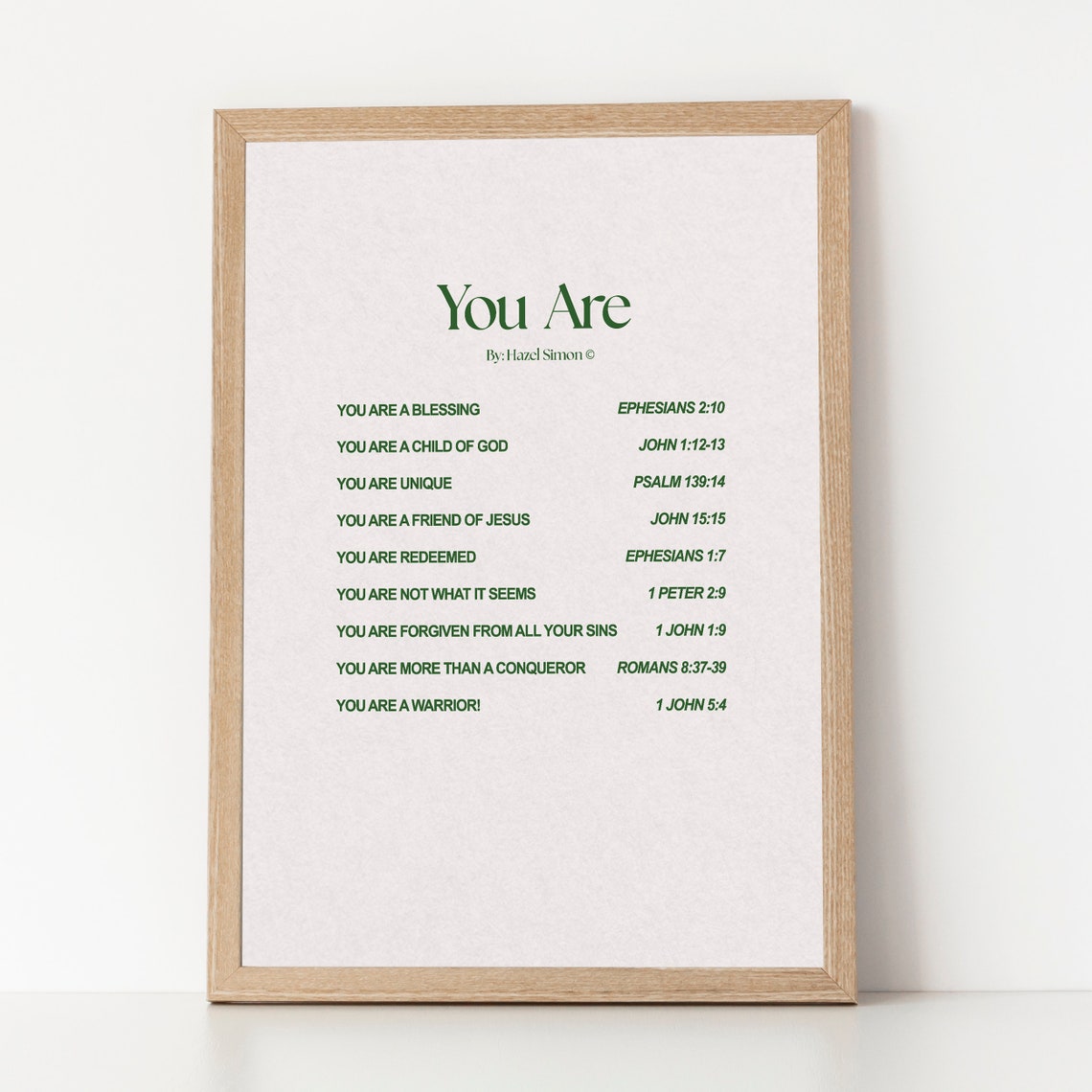 Christian You Are Poem Bible Verses Printable Poem Gift for - Etsy