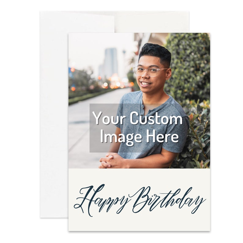 Personalized Happy Birthday Card Custom Your Photo Image Upload Your ...