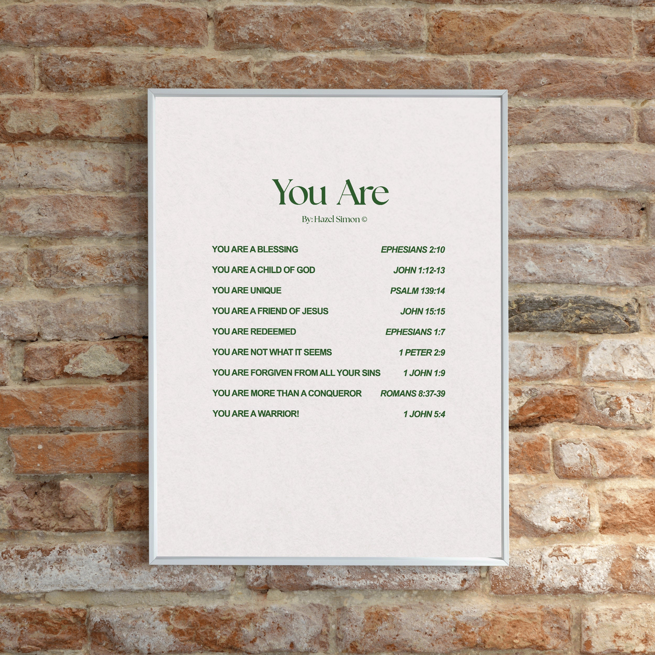 Christian You Are Poem Bible Verses Printable Poem Gift for - Etsy