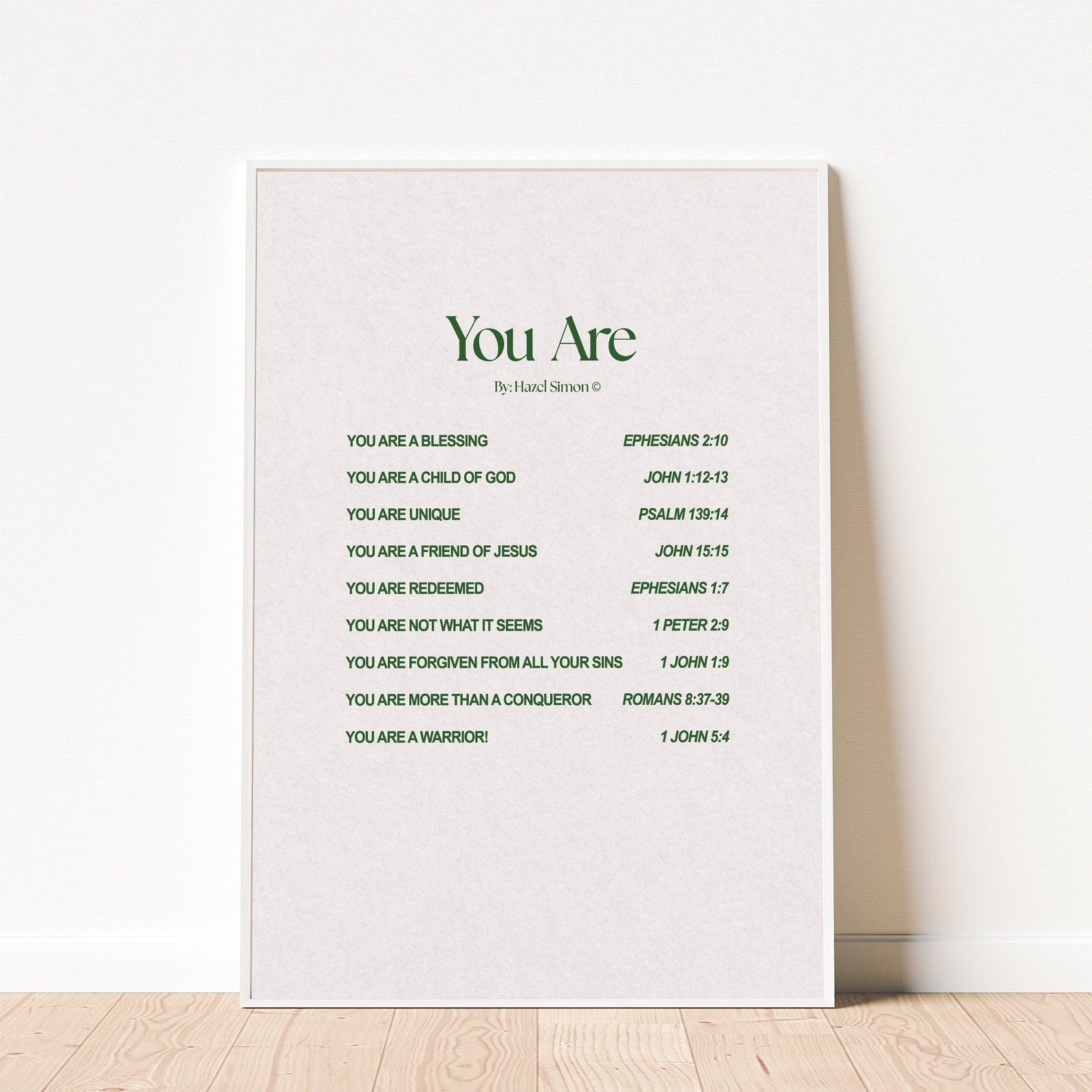 Christian You Are Poem Bible Verses Printable Poem Gift for - Etsy