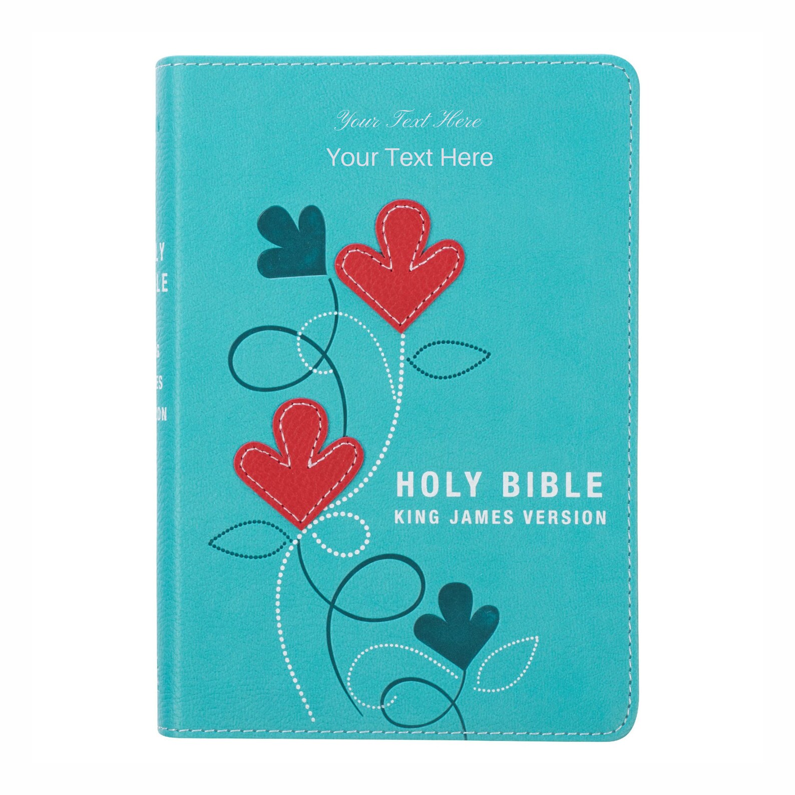 Personalized KJV Turquoise Faux Leather COMPACT Bible Custom Made Gift ...