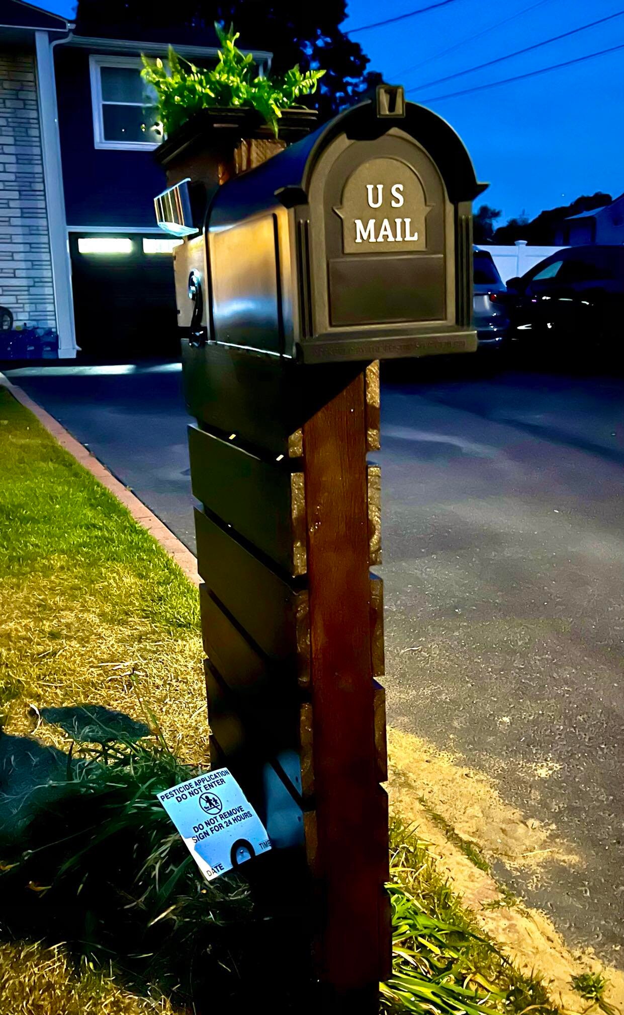 Modern Mailbox Customized With Numbers and Light - Treated Wood - Etsy