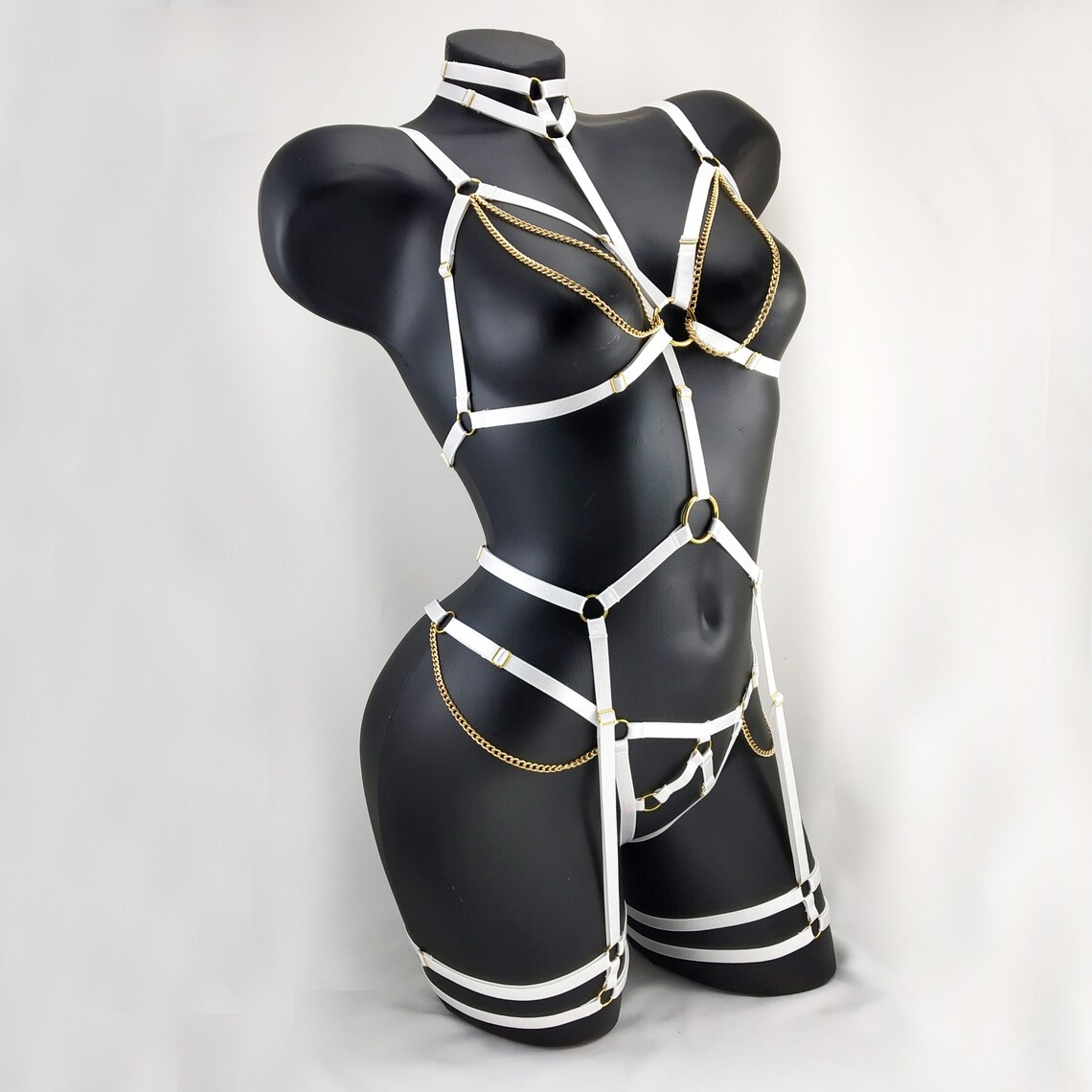 Harness Lingerie Set Honeymoon Full Body Harness Lingerie Bdsm Etsy