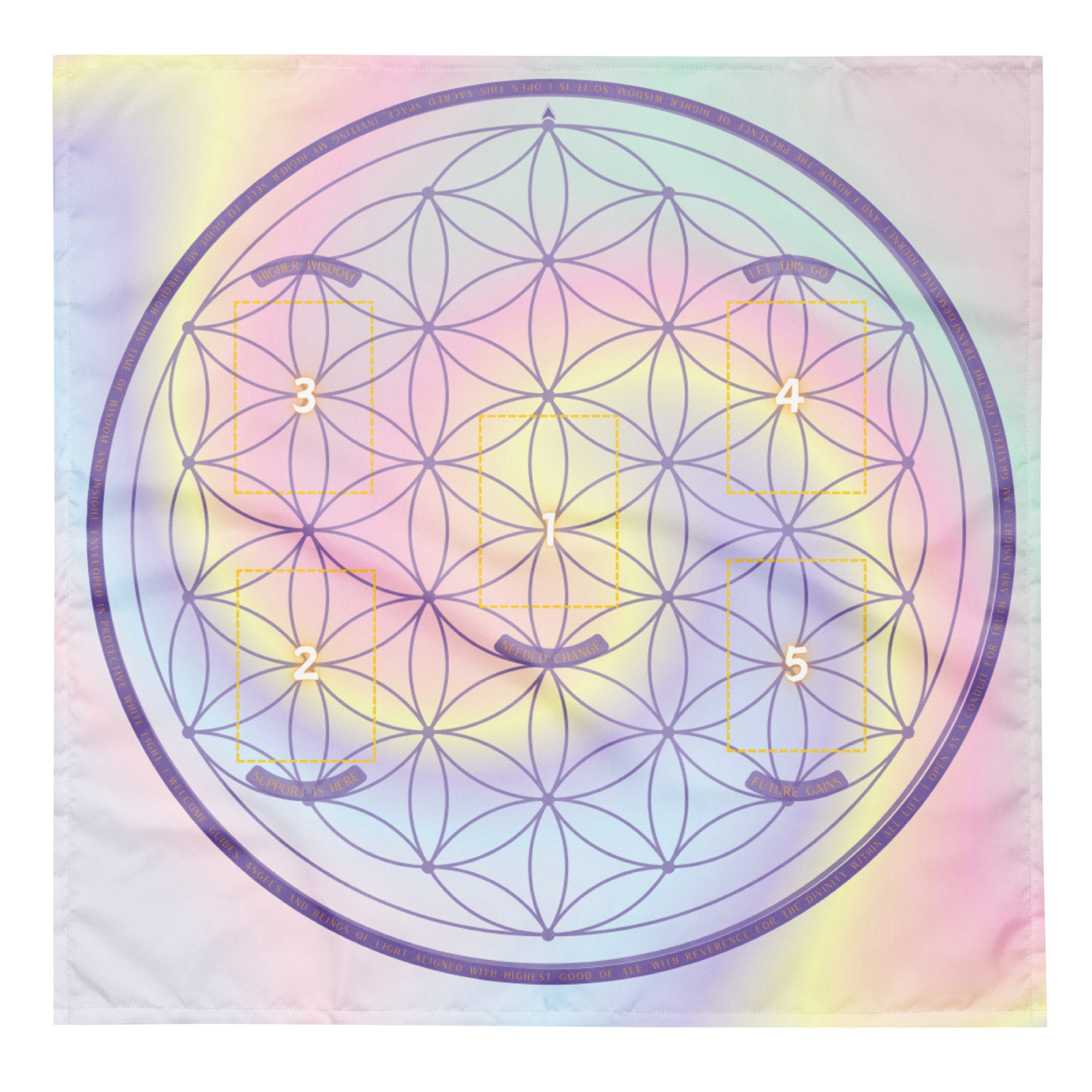 XL Ethereal Spiral 5-card Oracle Altar Cloth and Crystal Grid: Elevate ...