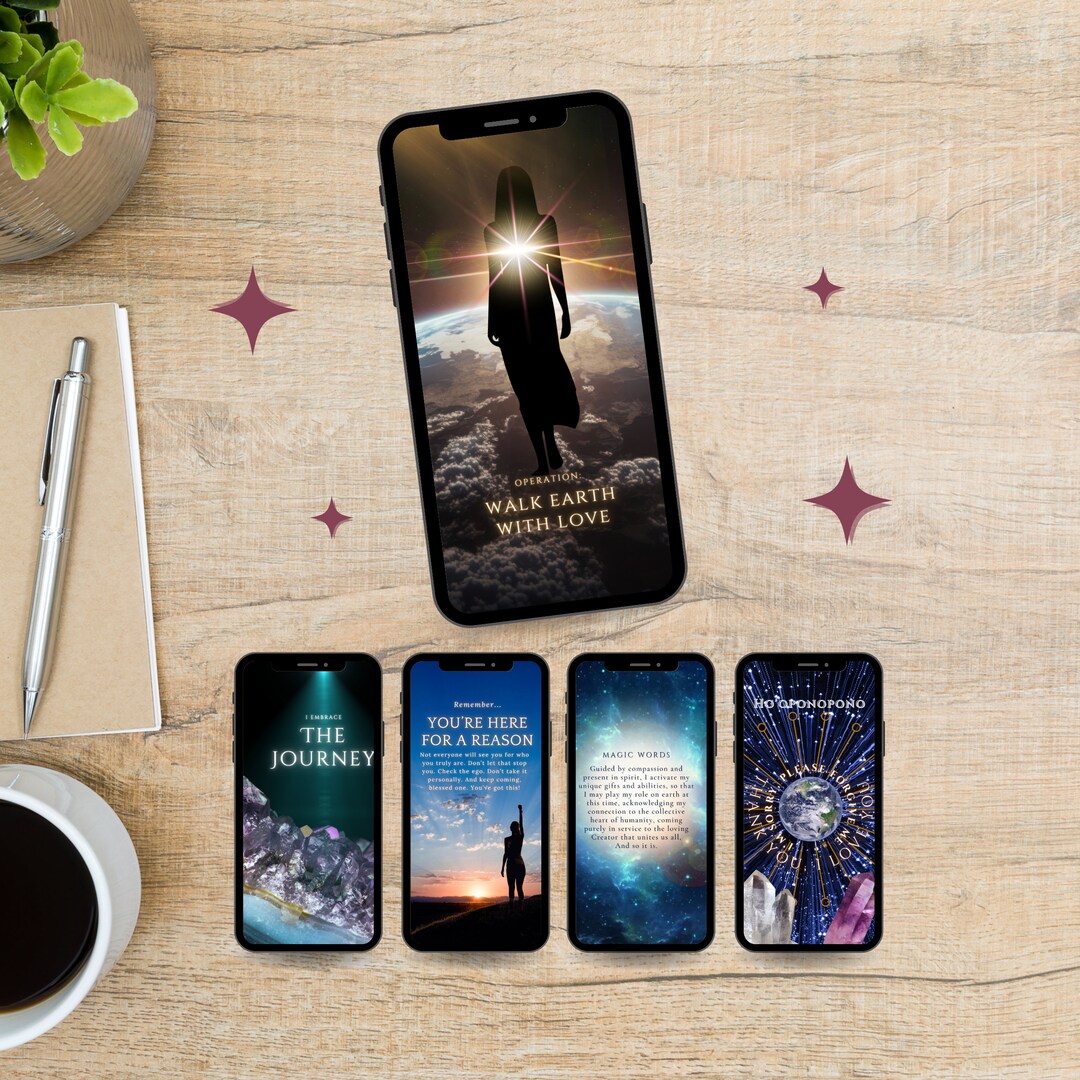IPhone and Android Lightworker Inspiration Background Wallpaper Pack of 5 - Etsy