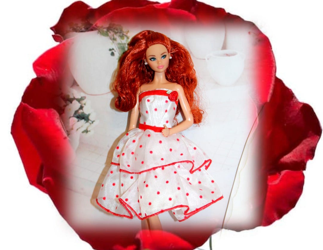 Red Dot Party Dress. 12" Fashion Doll Clothes. Handmade in the USA ...