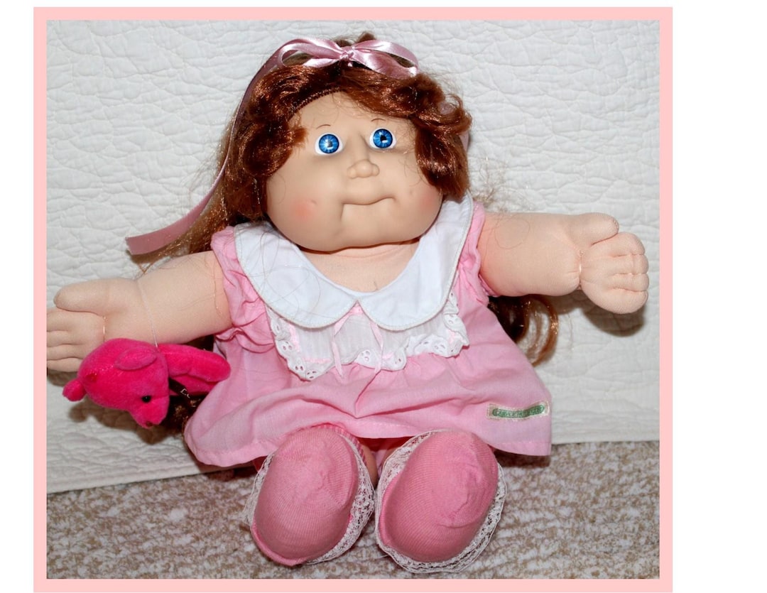 Vintage Coleco Cabbage Patch Doll, Head Mold 12 (HM12) Red Cornsilk Hair & Blue Eyes Vintage CPK ...