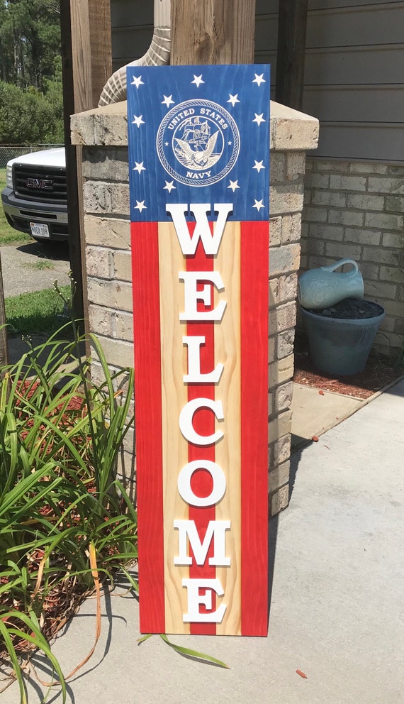 Outdoor Military Patriotic Welcome Sign for Front Porch Laser - Etsy