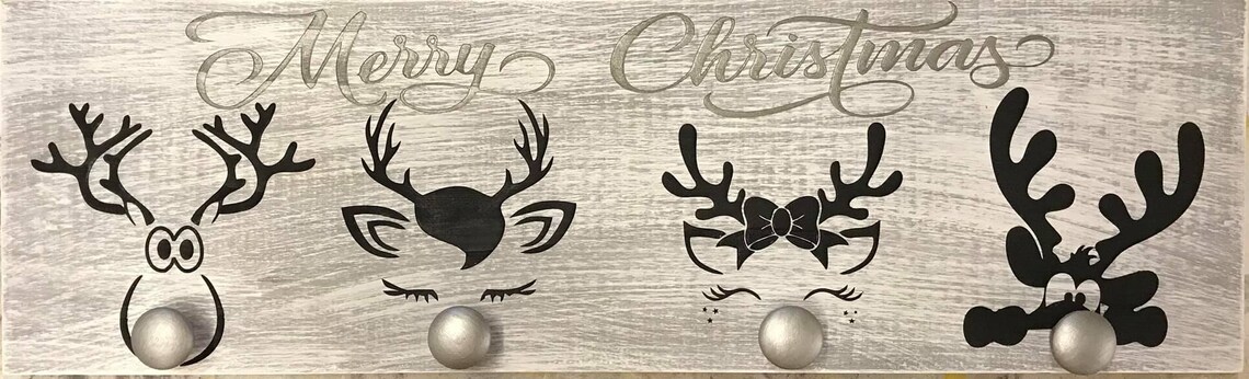 Rustic Reindeer Wall Sign Christmas Stocking Hanger Holder - Etsy