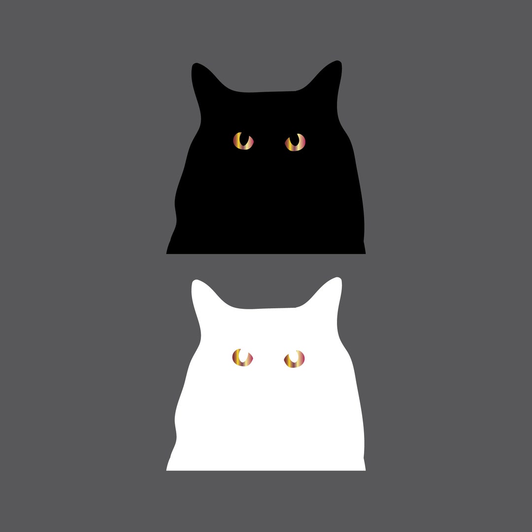 Black Cat Perminate Vinyl Decal, White Cat Vinyl Decal, Holographic ...