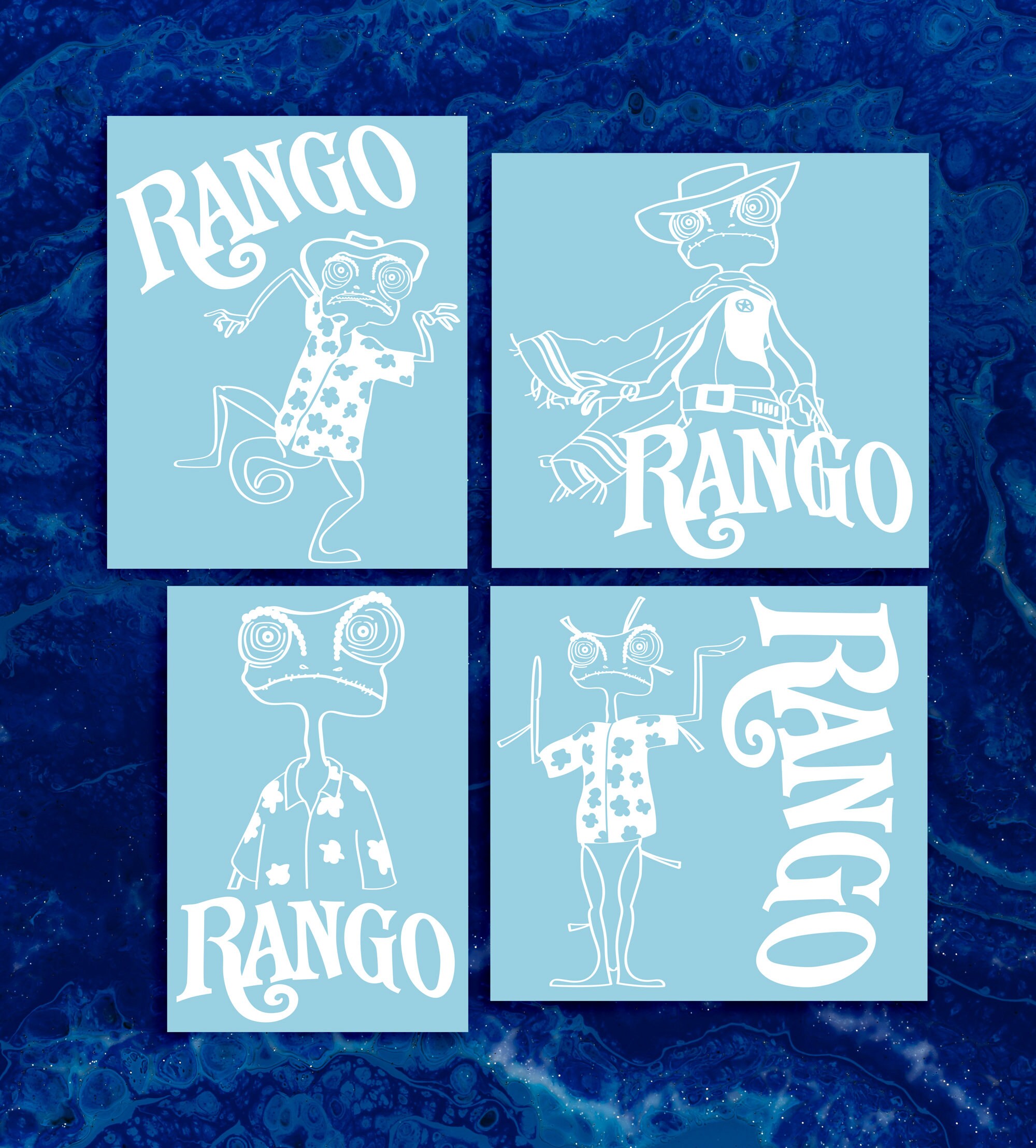 Rango Stickers, Rango Vinyl Stickers, Rango Decal, White Rango Vinyl ...