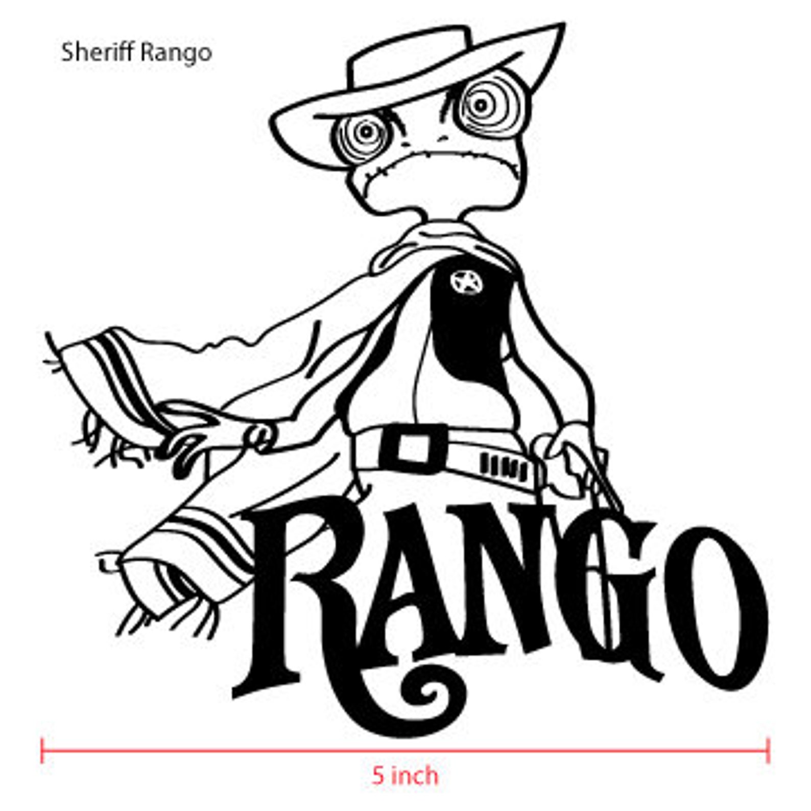 Rango Stickers, Rango Vinyl Stickers, Rango Decal, White Rango Vinyl ...