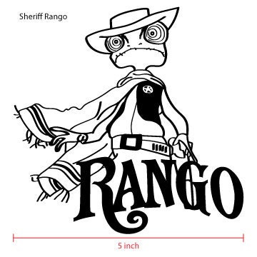 Rango Stickers, Rango Vinyl Stickers, Rango Decal, White Rango Vinyl ...