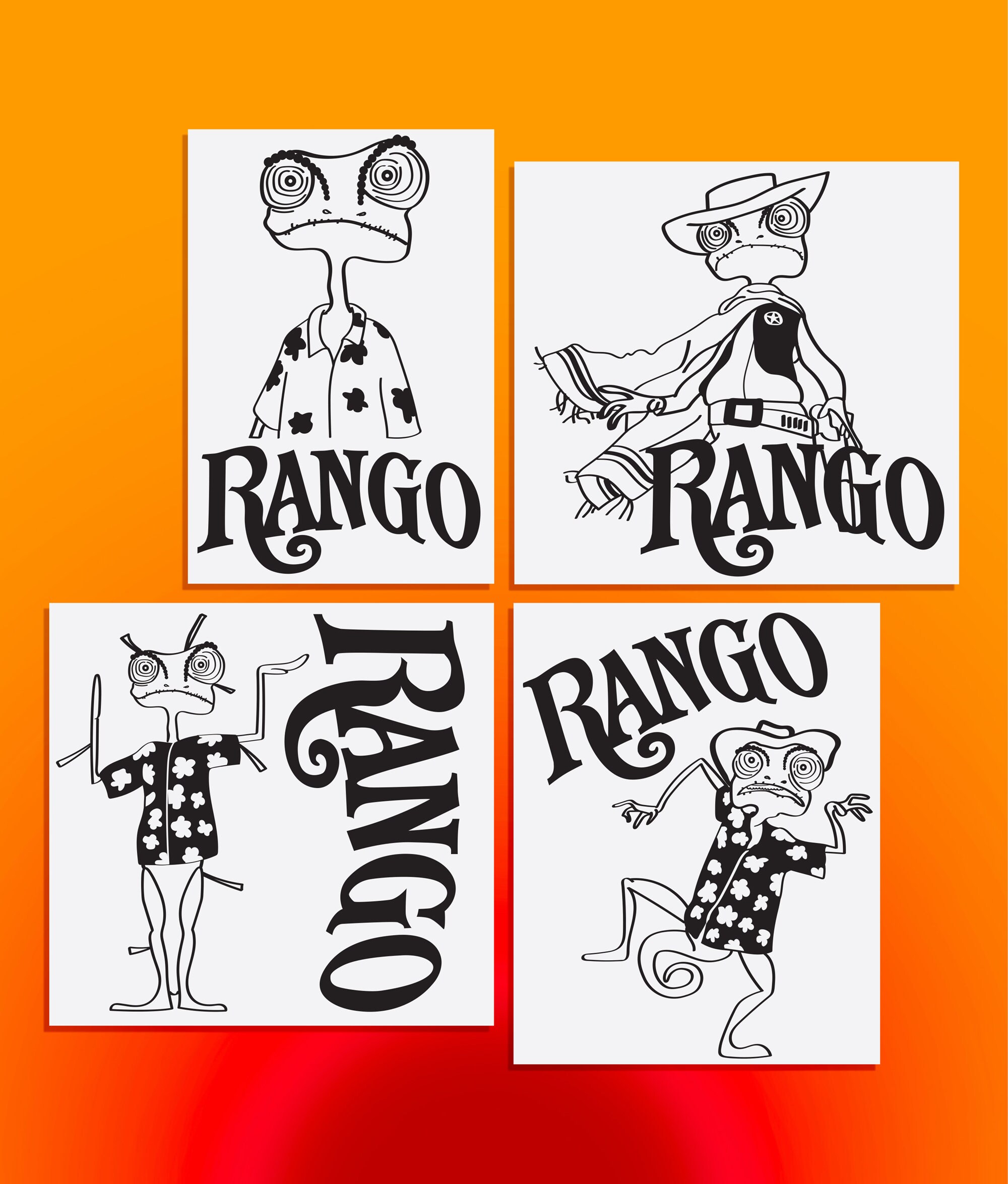 Rango Stickers, Rango Vinyl Stickers, Rango Decal, White Rango Vinyl ...