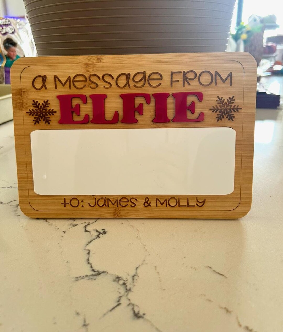 Custom Christmas Elf Whiteboard Sign | Wood Acrylic Decor - Etsy