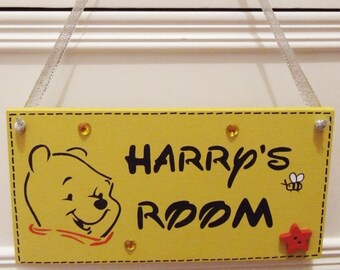 Winnie the pooh name sign | Etsy