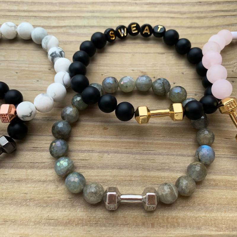 Dumbbell Beaded Bracelet - Etsy