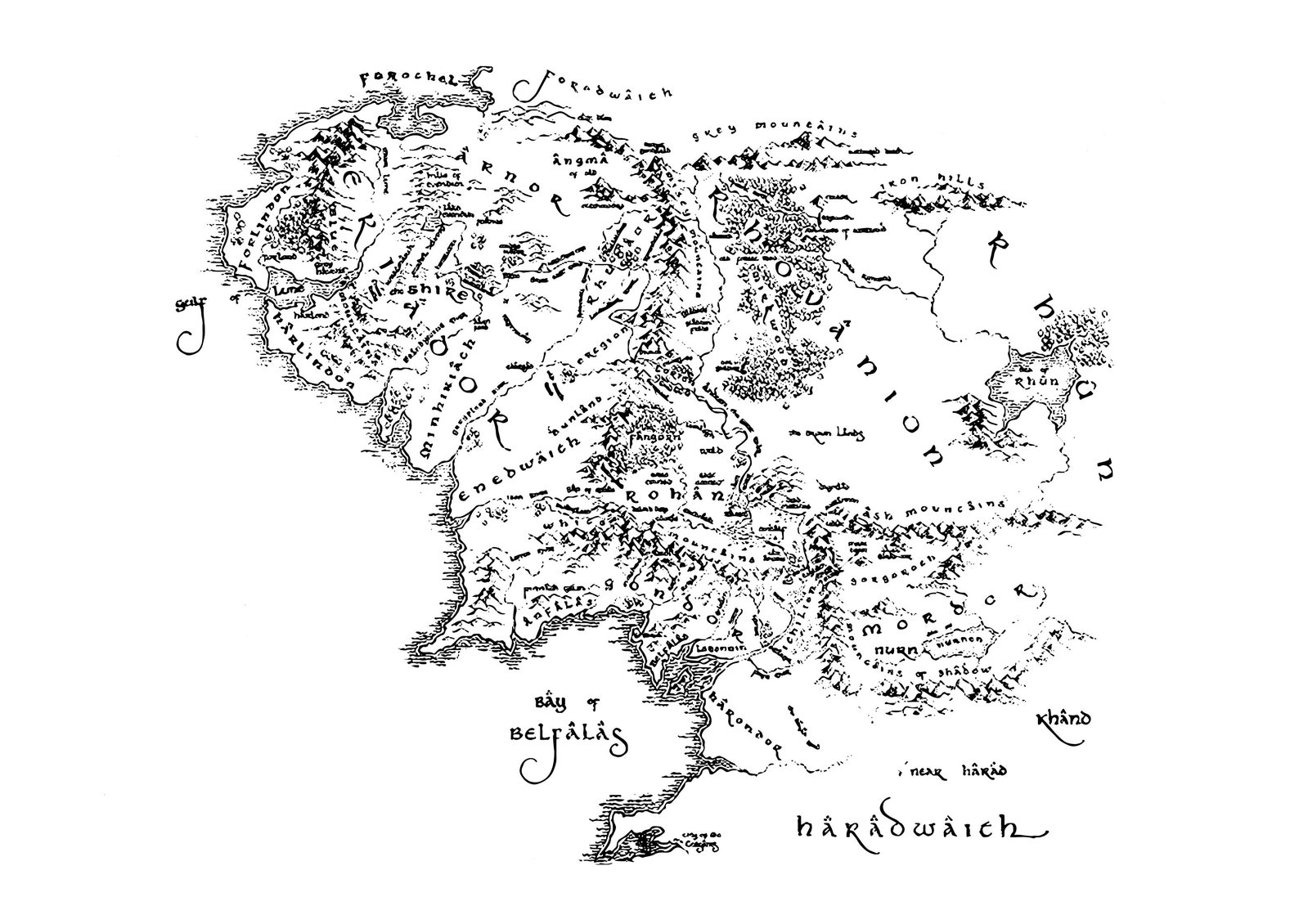 Middle Earth Map SVG, Lord of the Rings Digital File, Cricut ...