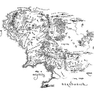 Middle Earth Map SVG, Lord of the Rings Digital File, Cricut ...