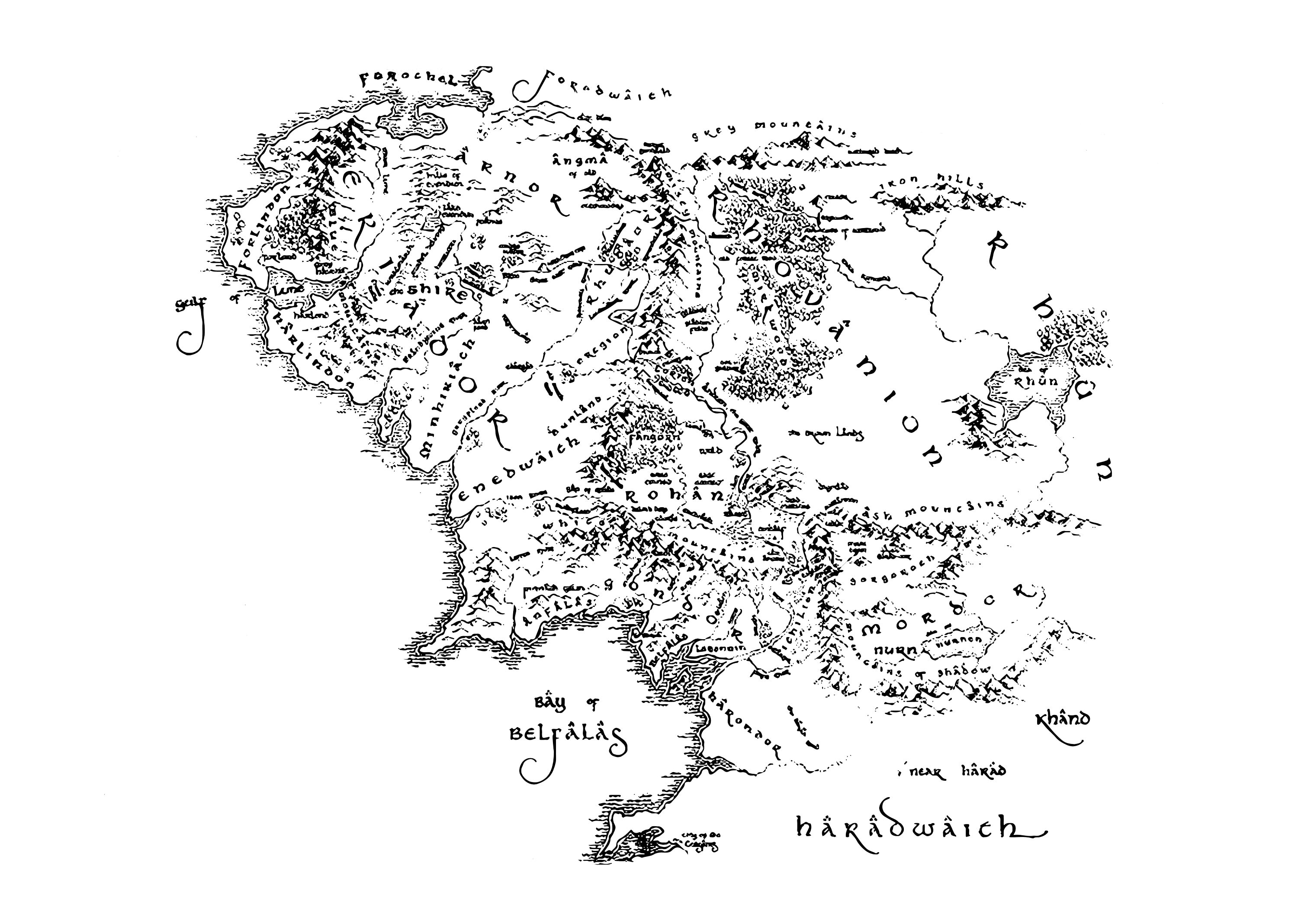 Middle Earth Map SVG, Lord of the Rings Digital File, Cricut ...