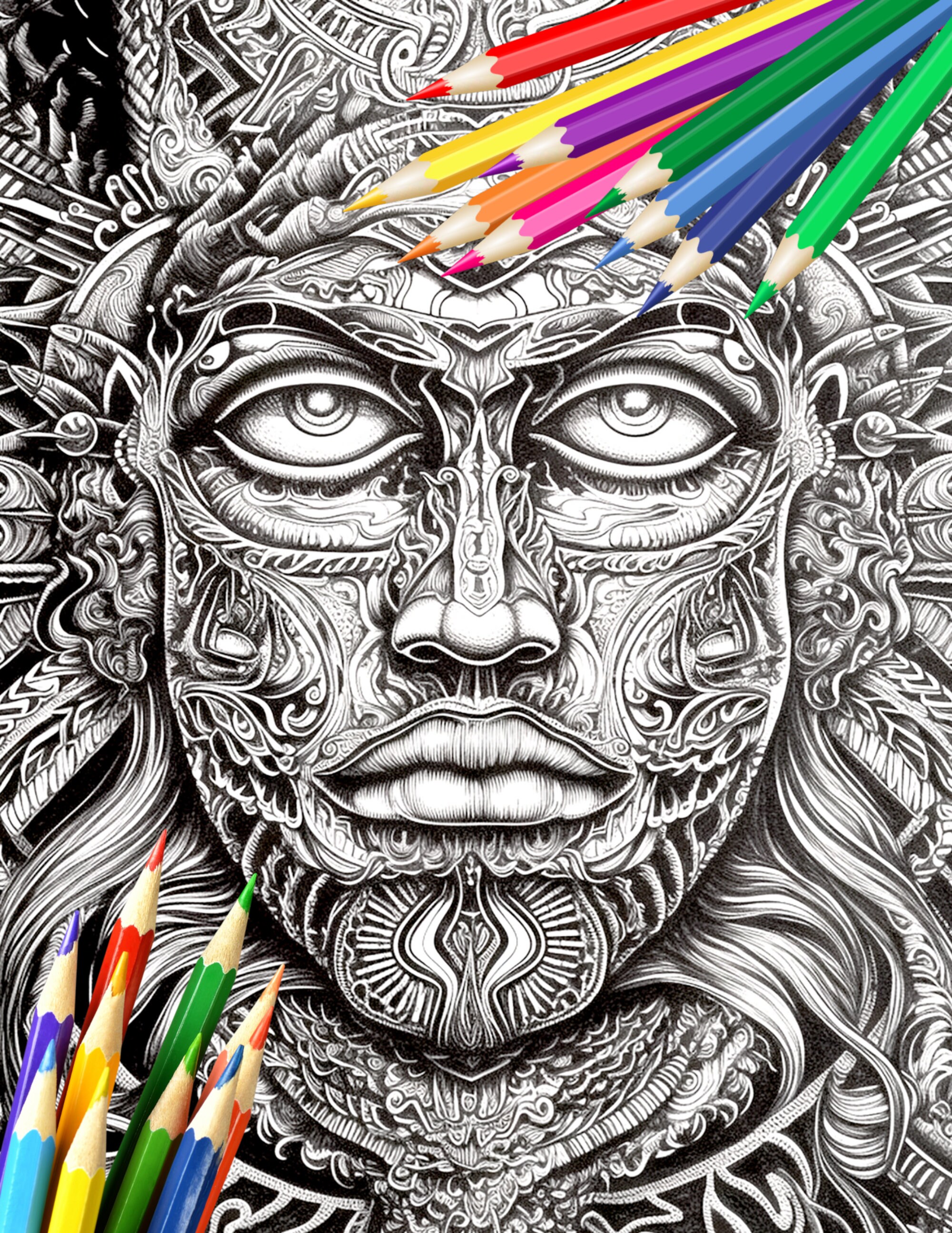 Psychedelic Entities Printable Coloring Pages 43 Amazing Intricate ...