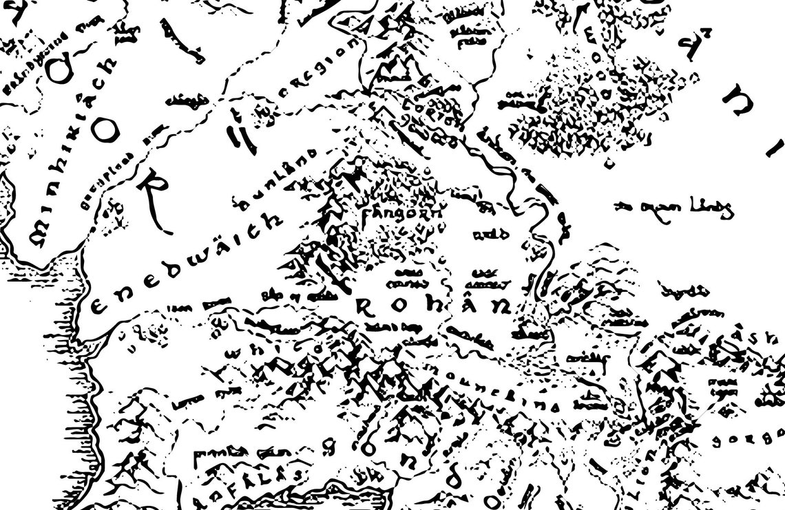 Middle Earth Map SVG Lord of the Rings Elvish Border Cricut, Silhouette ...