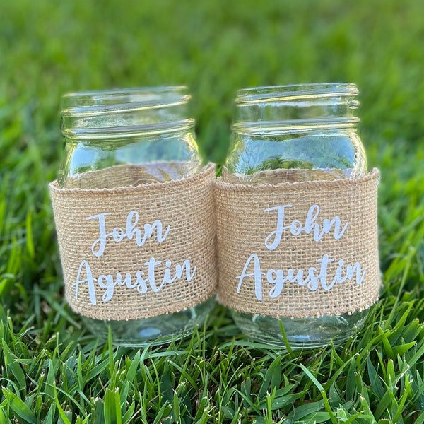 Burlap Mason Jars - Etsy