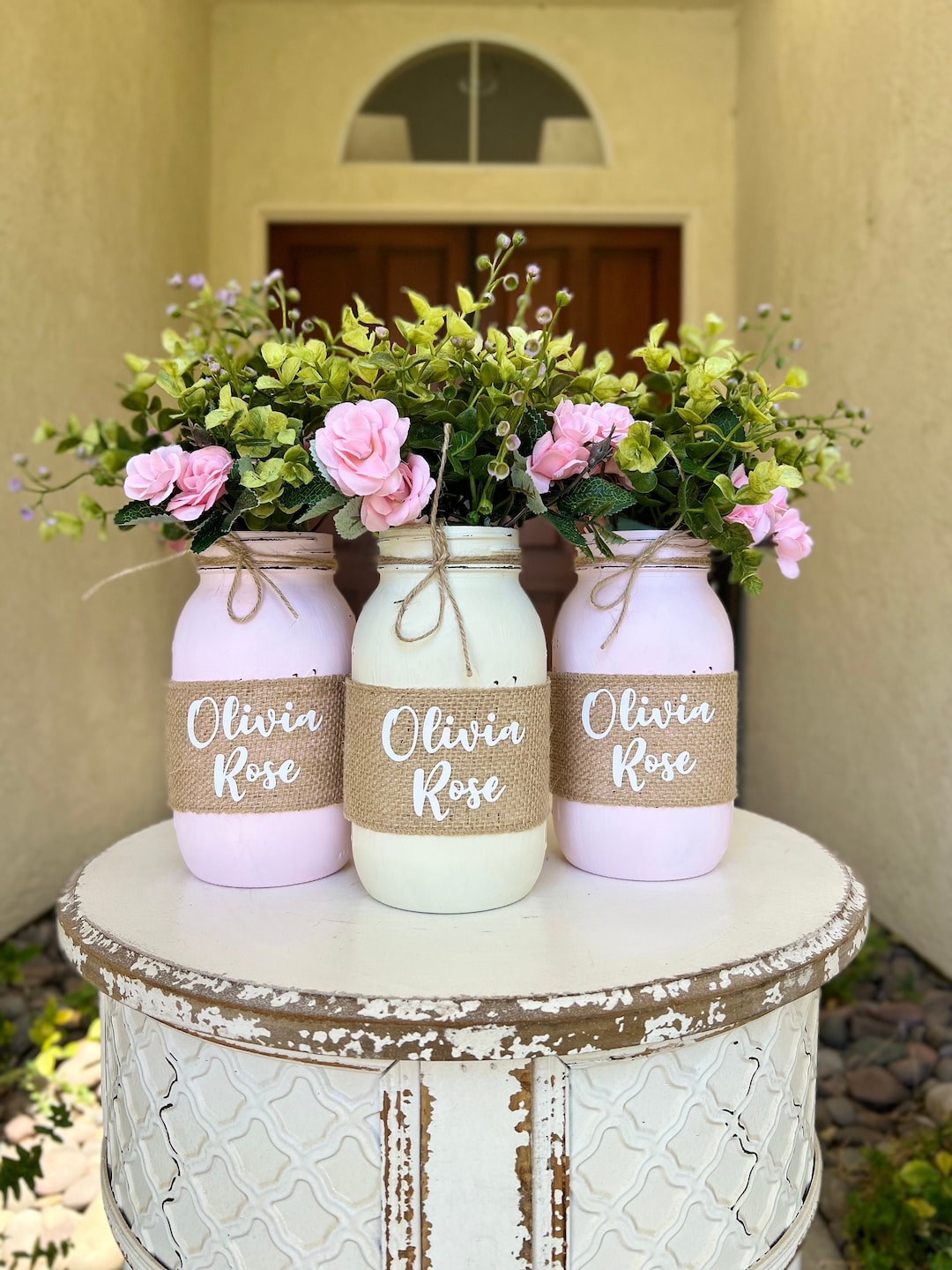 Personalized Baby Shower Mason Jar Centerpieces, Baby Shower Mason Jars ...