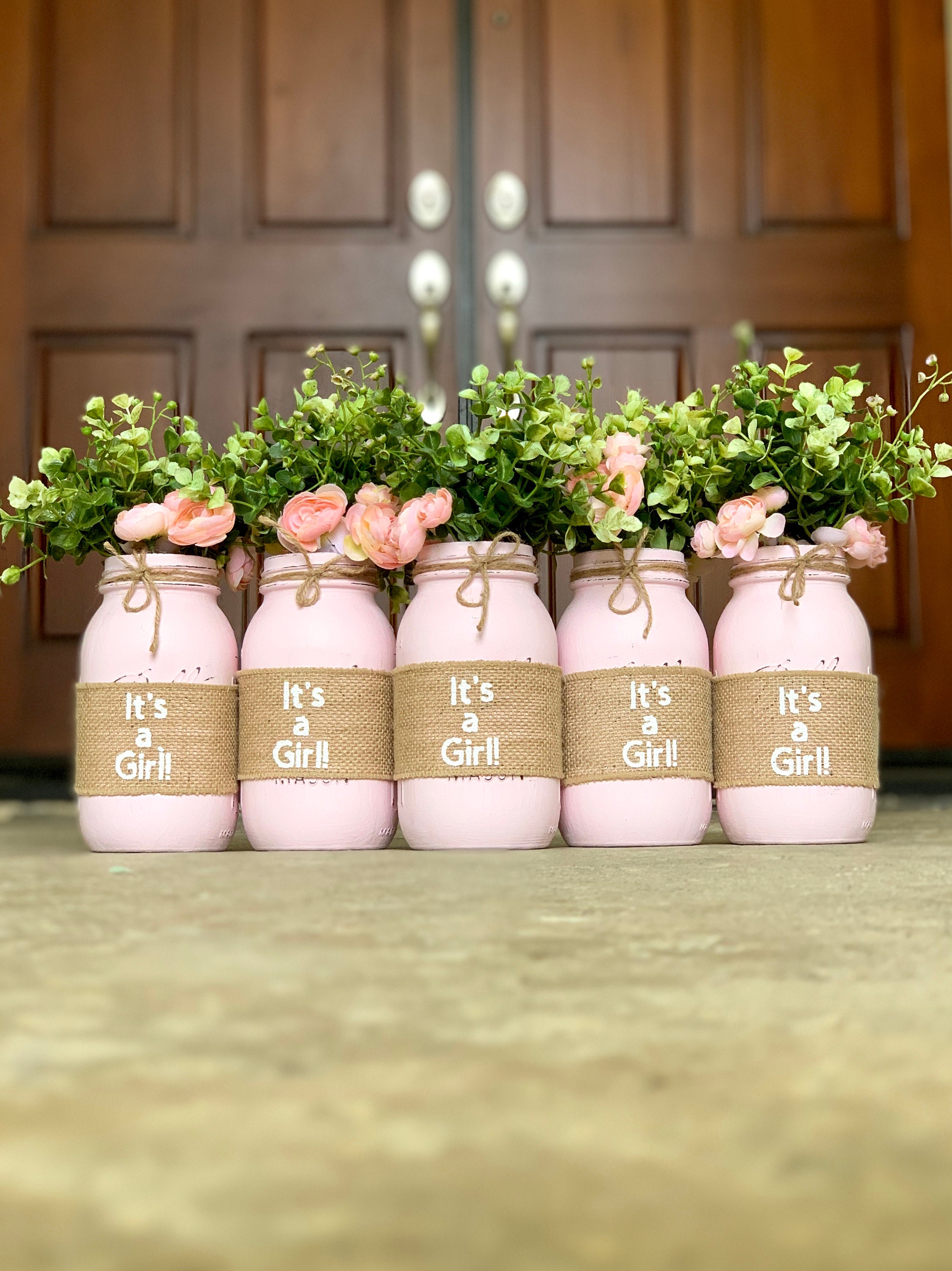 It's a Girl Baby Shower Mason Jar Centerpieces Girl Baby - Etsy