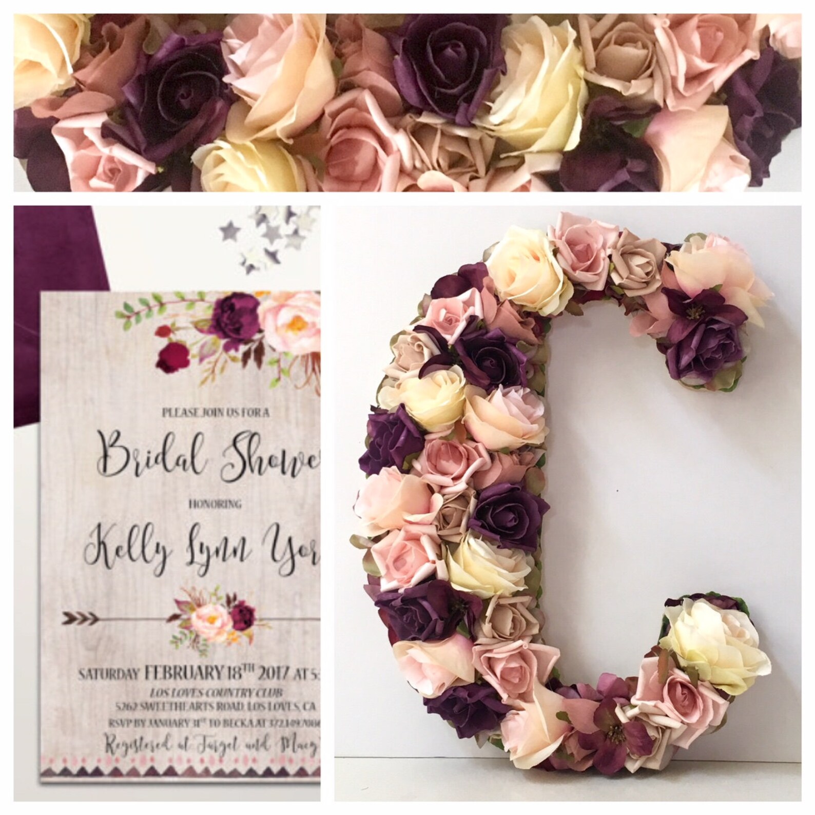 Flower Letter Decor Floral Letter Decor Flower Letter Wall | Etsy