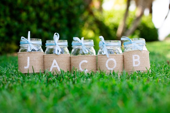 Rustic Baptism Centerpieces