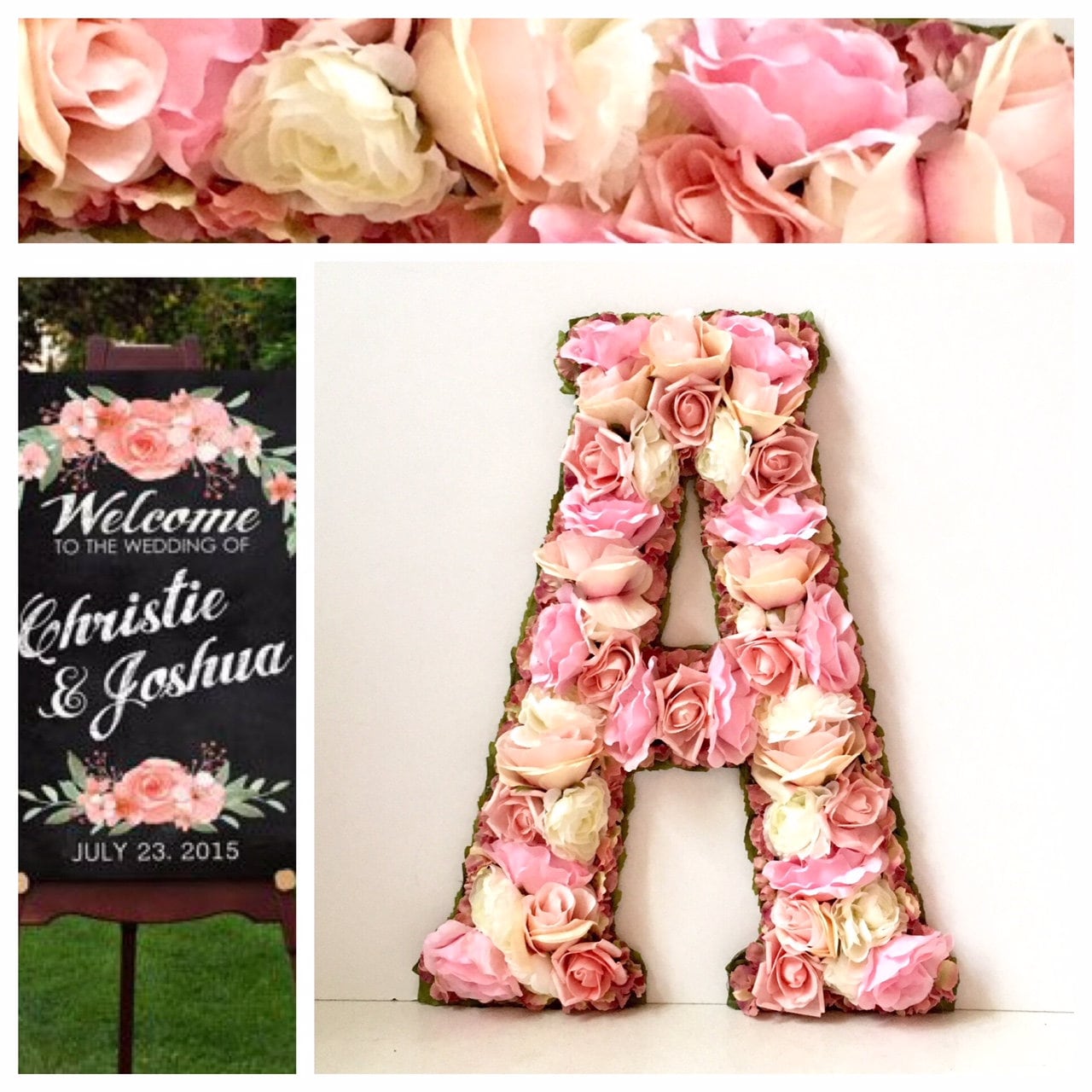 Flower Letter Flower Letters for Wedding Decor Rustic | Etsy