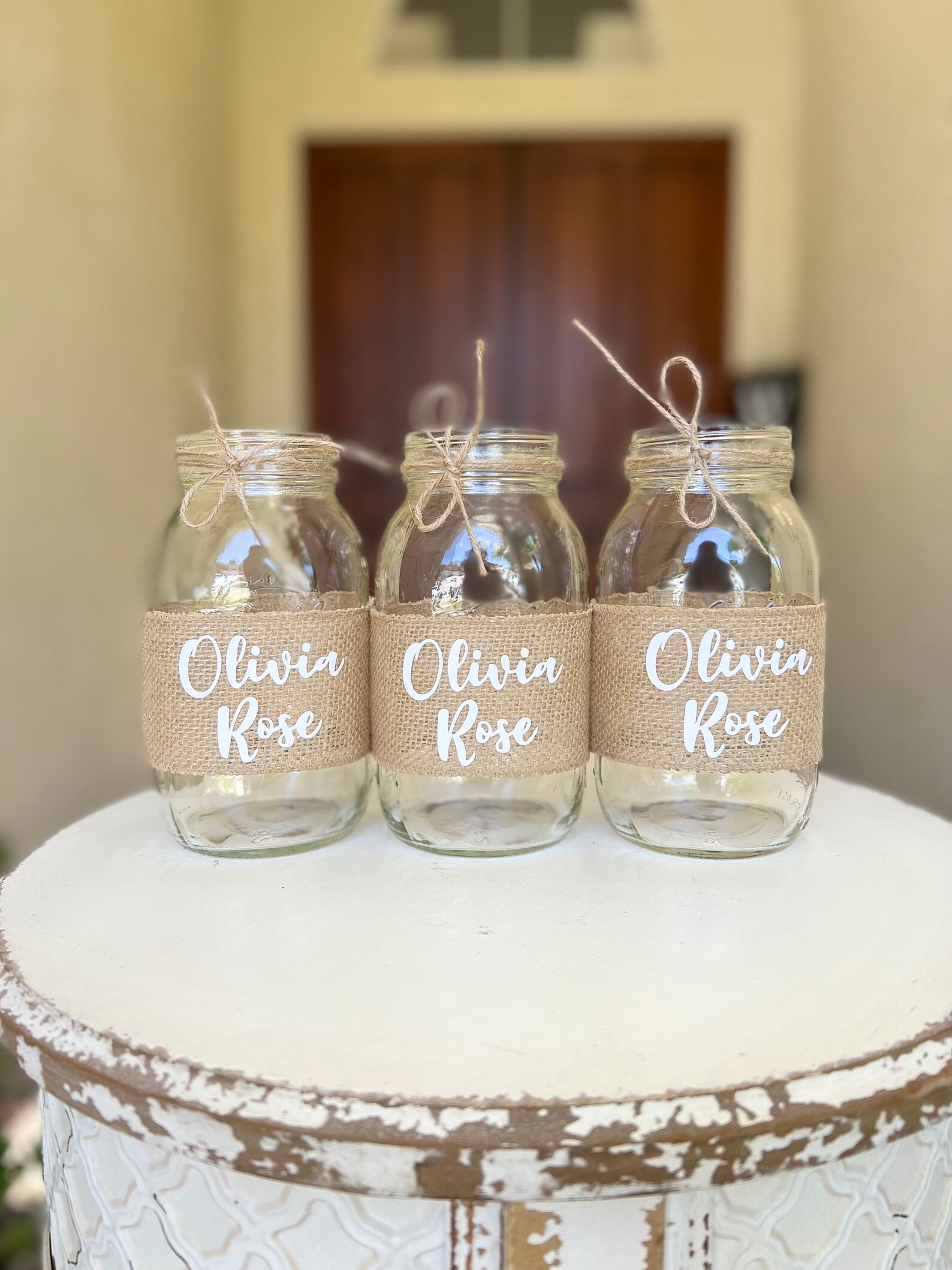 Personalized Burlap and Twine Jars NOT Included Burlap Mason - Etsy