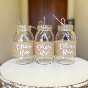 Personalized Burlap and Twine, Jars NOT Included, Burlap Mason Jar ...