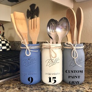Mason Jar Kitchen Decor Mason Jars Kitchen Set Mason Jar - Etsy