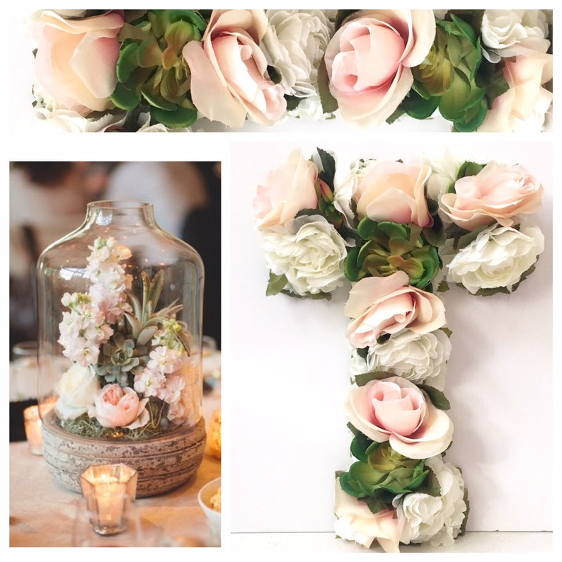 Flower Letter Flower Letters for Wedding Decor Rustic | Etsy