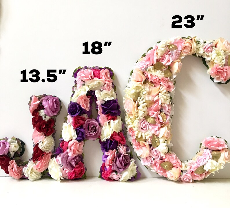 Flower Letter Flower Letters for Wedding Decor Rustic | Etsy