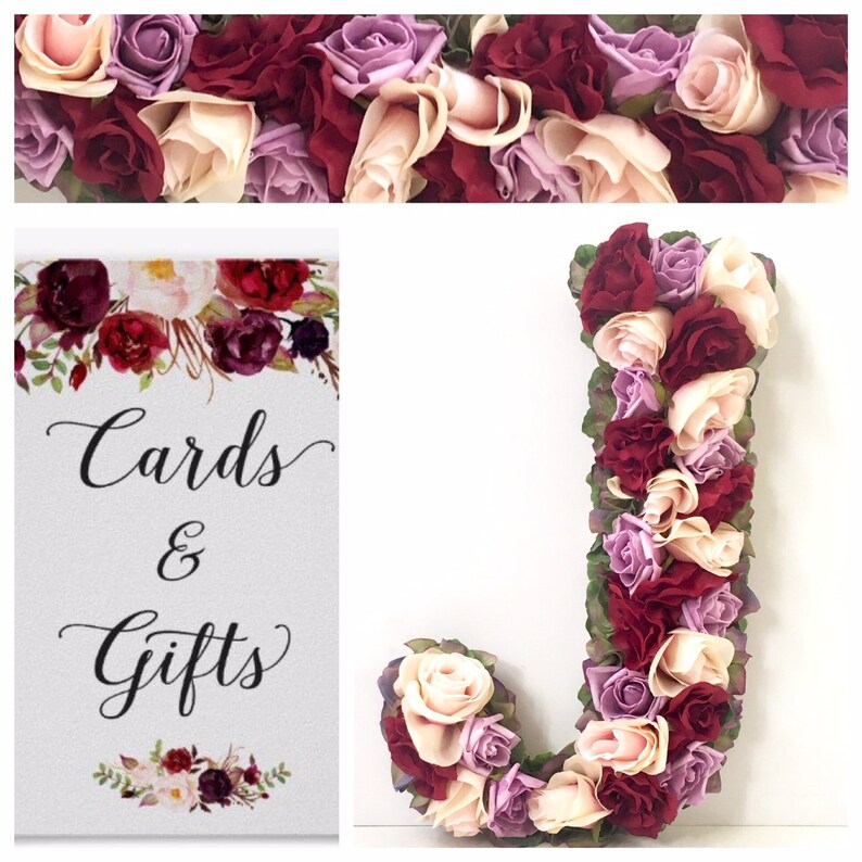 Flower Letter Flower Letters for Wedding Decor Rustic | Etsy