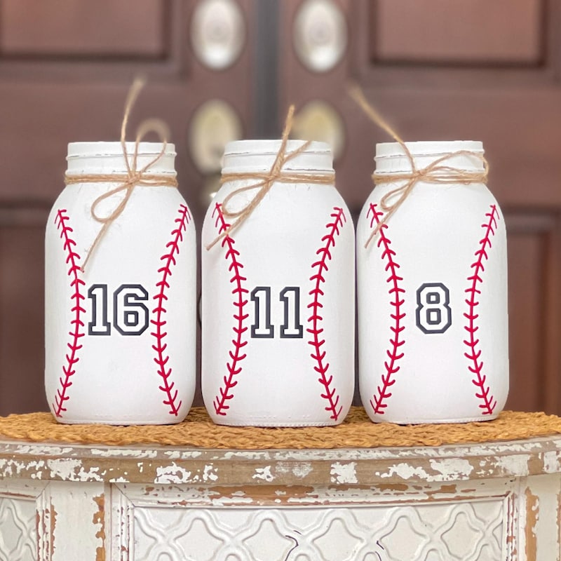 Baseball Mason Jar - Etsy