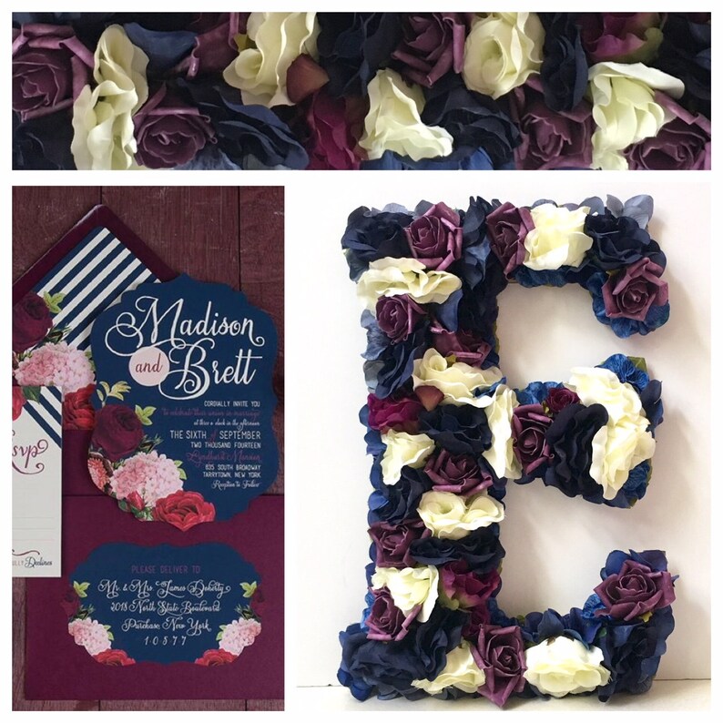 Flower Letter Flower Letters for Wedding Decor Rustic | Etsy