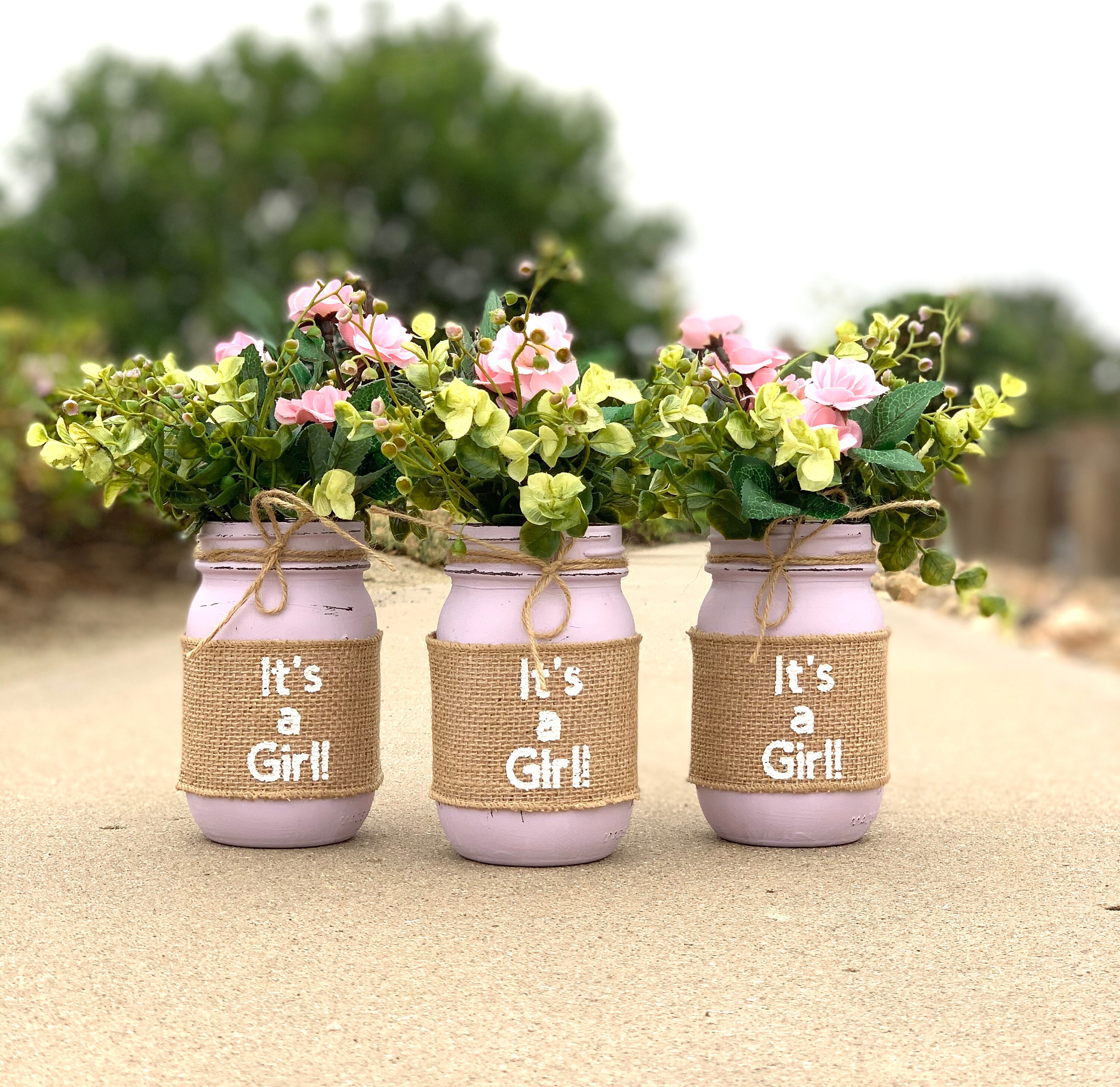 It's a Girl Baby Shower Mason Jar Centerpieces Girl Baby - Etsy