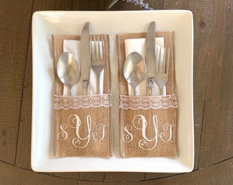 Burlap Table Setting | Etsy