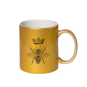 Queen Bee Gold Mug Queen Bee Mug Coffee Tea Queen Fun - Etsy
