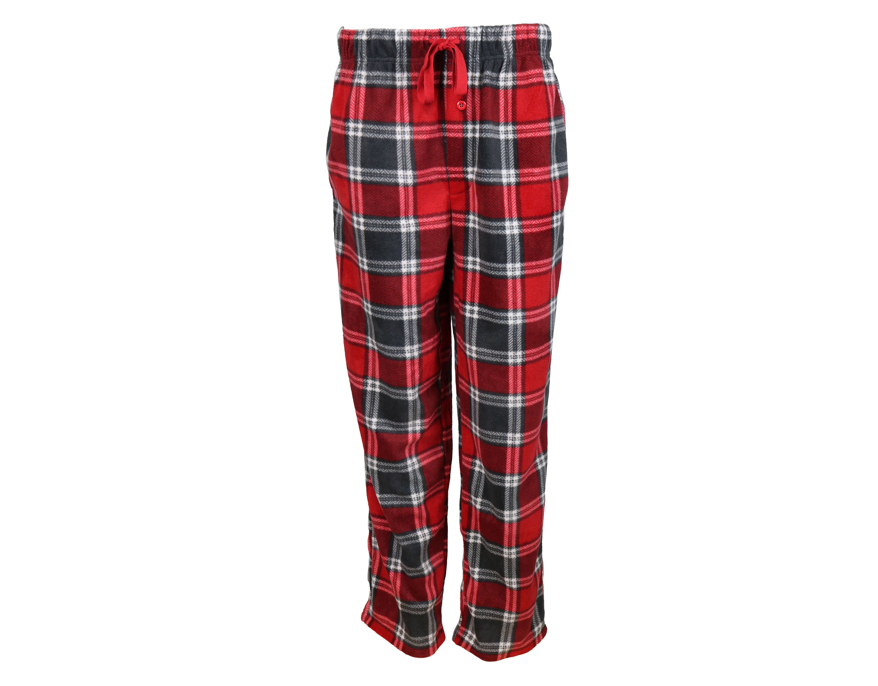 Meh Mens Red Plaid Pajama Set Fleece Pajama Set Pjs Mens - Etsy